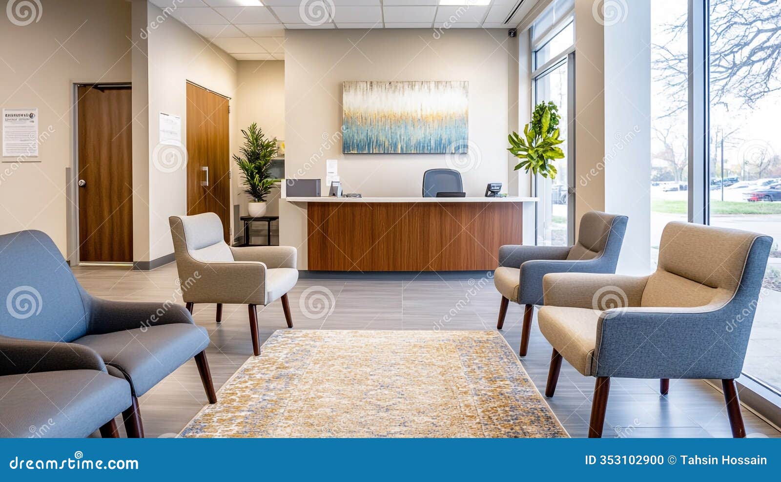 Modern Reception Area with Seating and Welcoming Decor in a ...