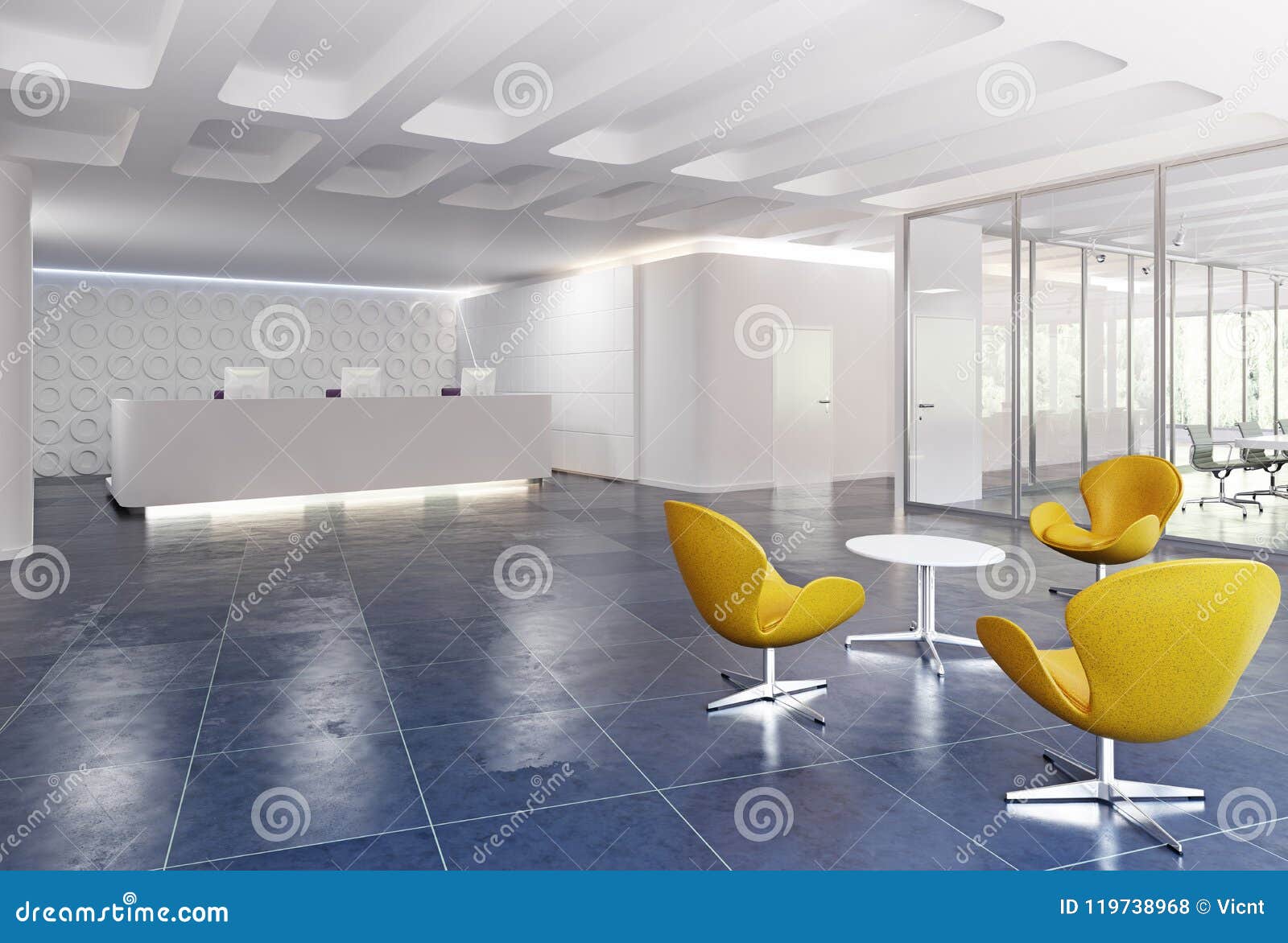 Modern Reception Desk Design. Stock Illustration - Illustration of ...