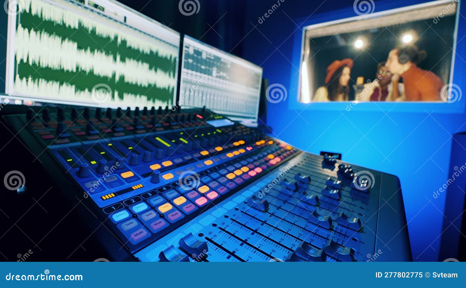 Modern Recording Studio with a Band Singing in it Stock Video - Video ...