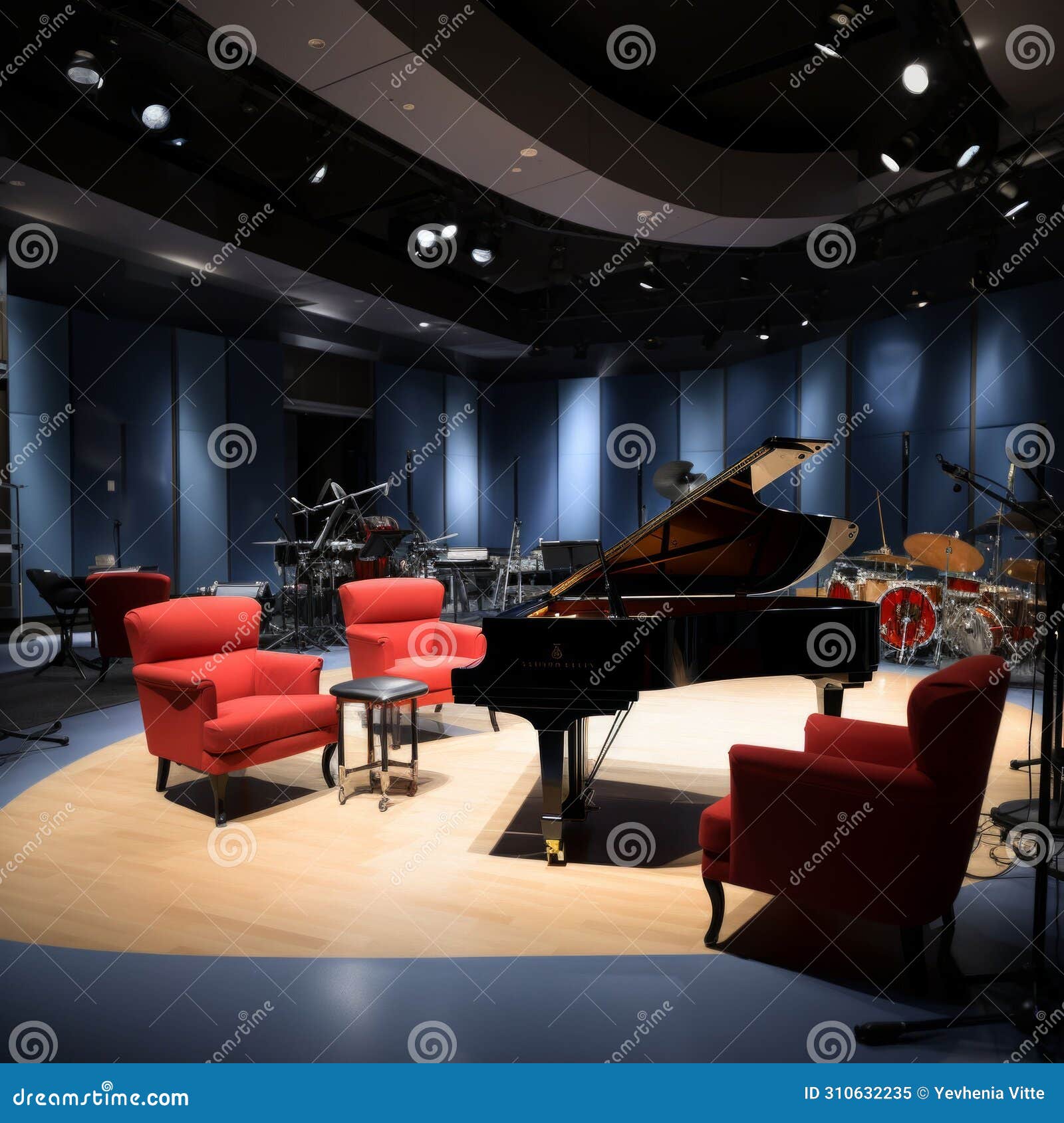 Modern Recording Studio Setup with Piano and Instruments. Generative Ai ...