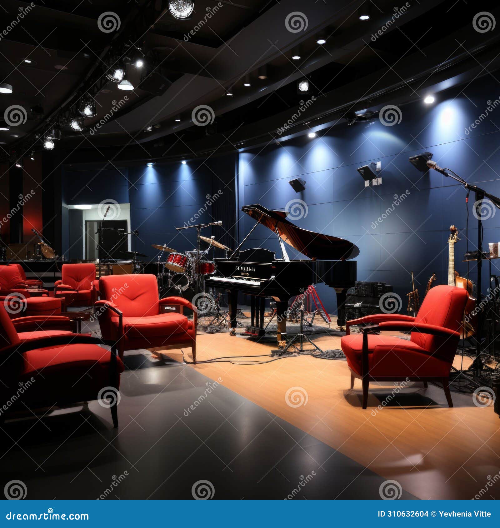 Modern Recording Studio Setup with Piano and Instruments. Generative Ai ...