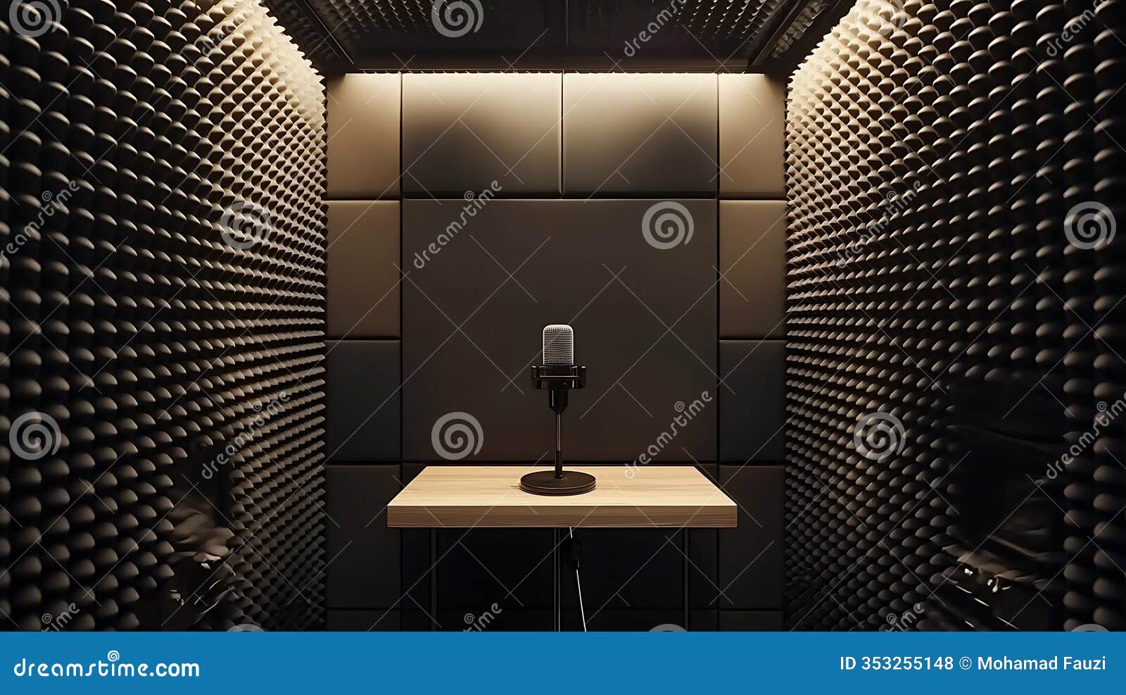 Modern Recording Studio Vocal Booth with Microphone Stock Photo - Image ...