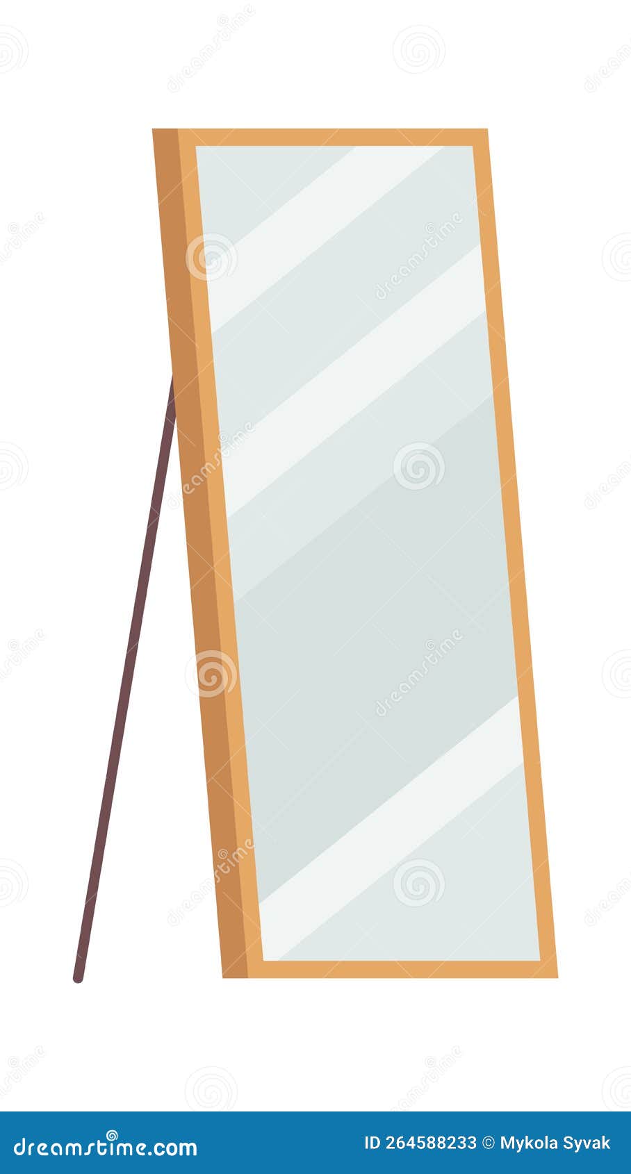 Modern Rectangle Full Length Mirrors Flat Icon Stock Vector - Illustration of glass, interior ...