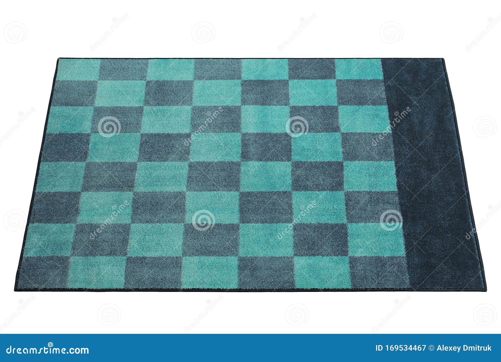Modern Rectangular Green and Blue Rug with a Checked Pattern. 3d Render ...