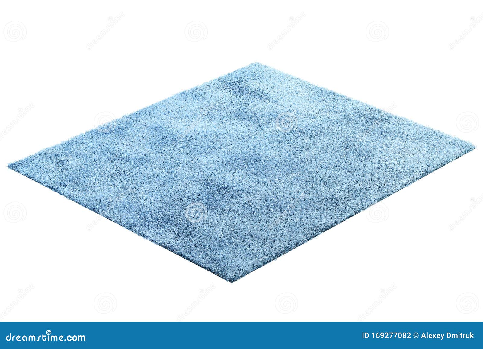 Modern Light Blue Rug with High Pile. 3d Render Stock Illustration ...