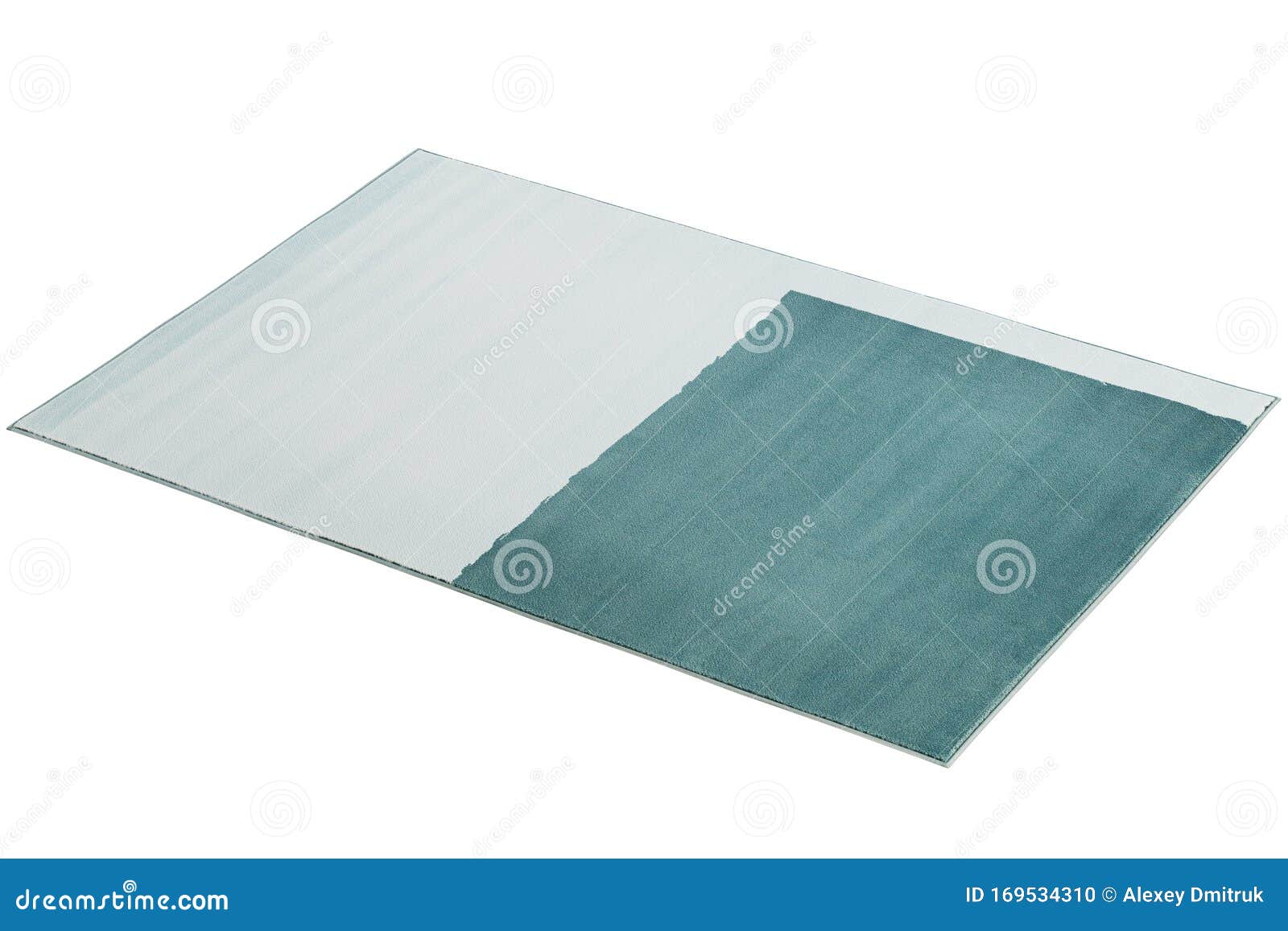 Modern Light Blue Two-color Rug. 3d Render Stock Illustration ...