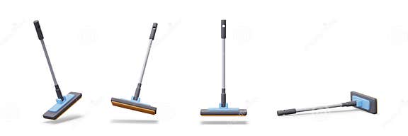 Modern Rectangular Mop, View from Different Sides. Set of Vector 3D ...