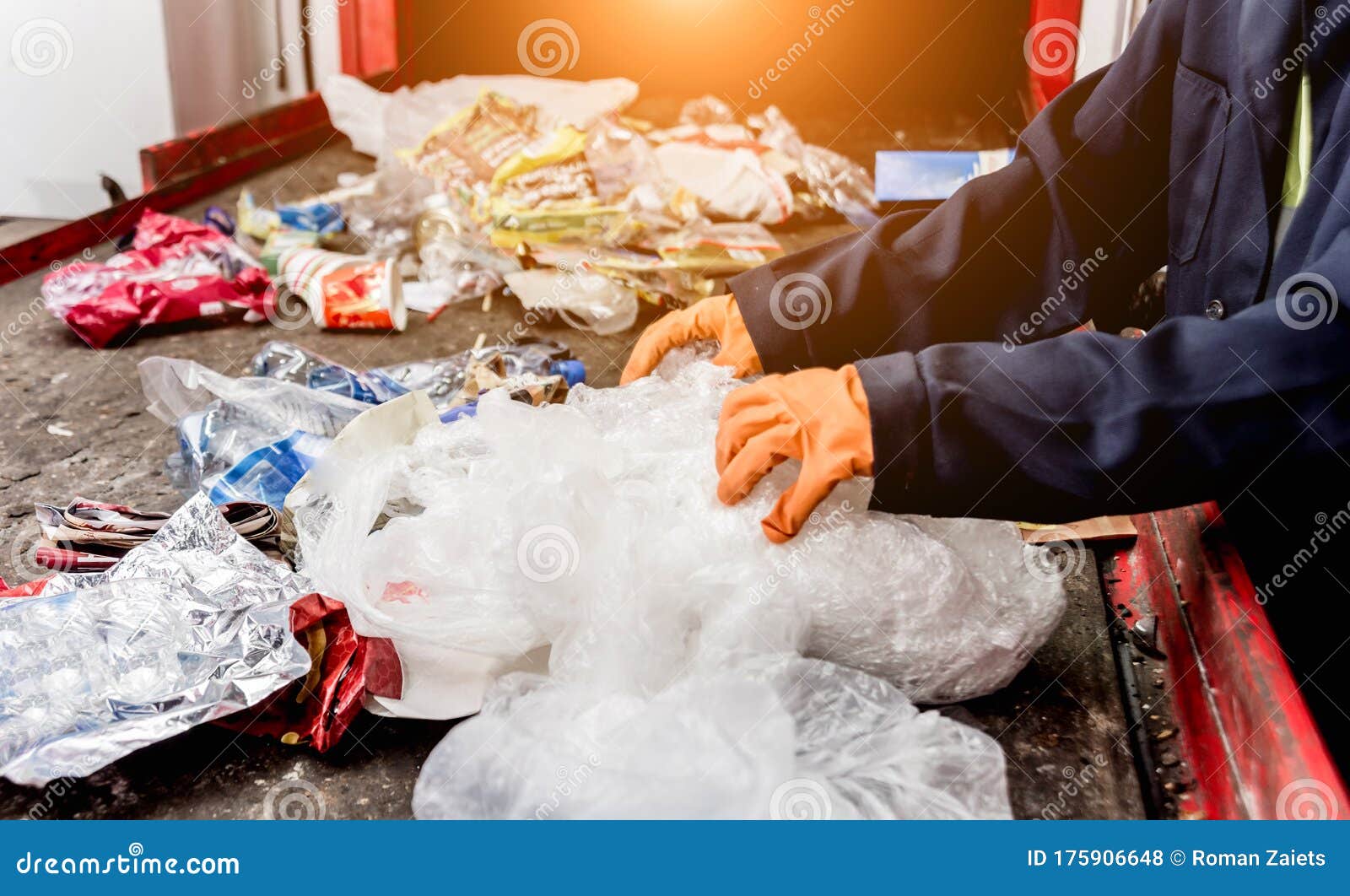 At Modern Recycling Plant. Separate Garbage Collection Stock Photo ...