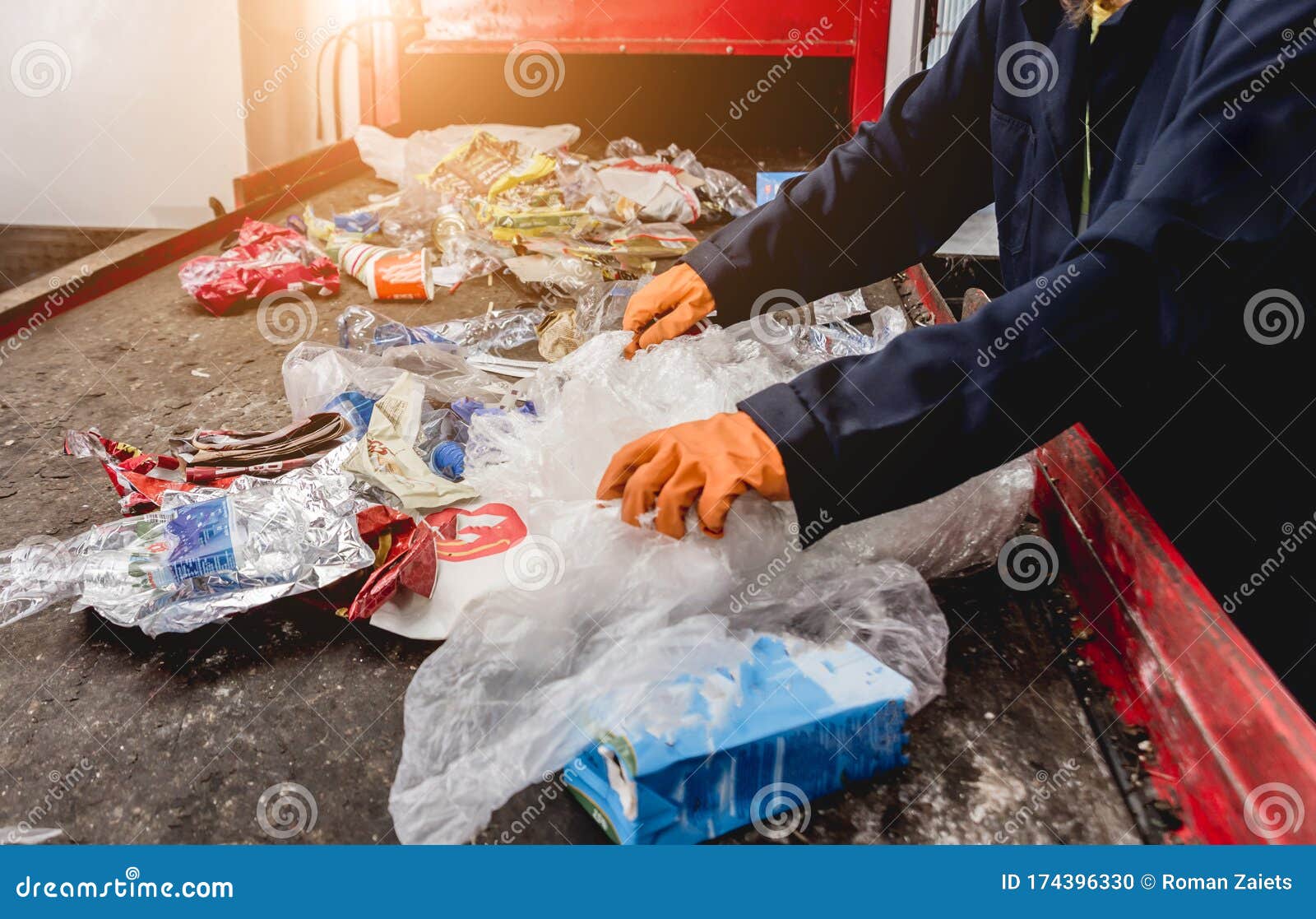 At Modern Recycling Plant. Separate Garbage Collection Stock Photo ...