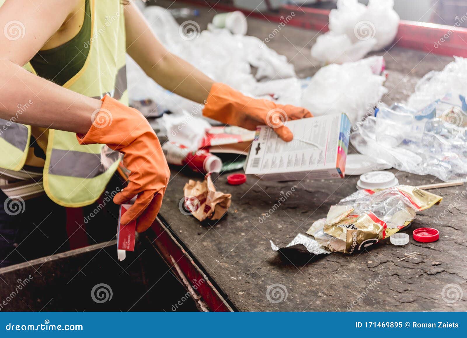 At Modern Recycling Plant. Separate Garbage Collection Editorial Image ...