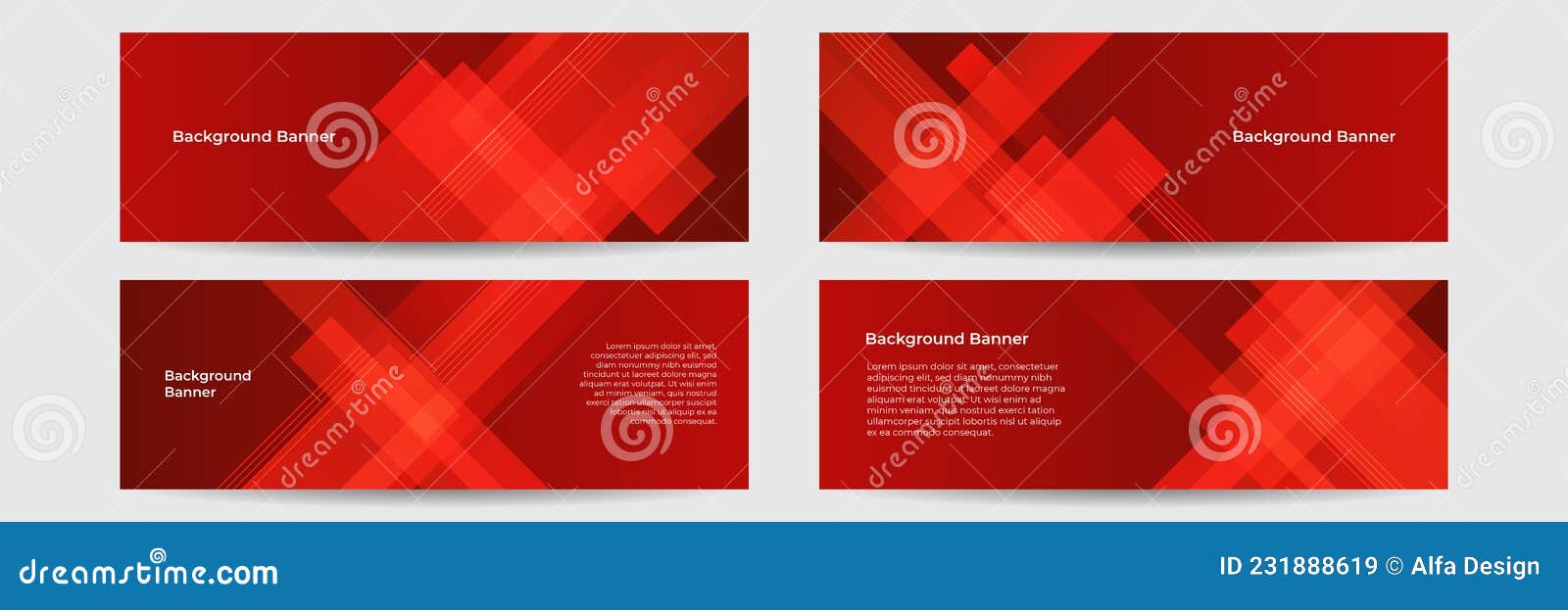 Modern Red Abstract Banner Background Stock Illustration - Illustration ...