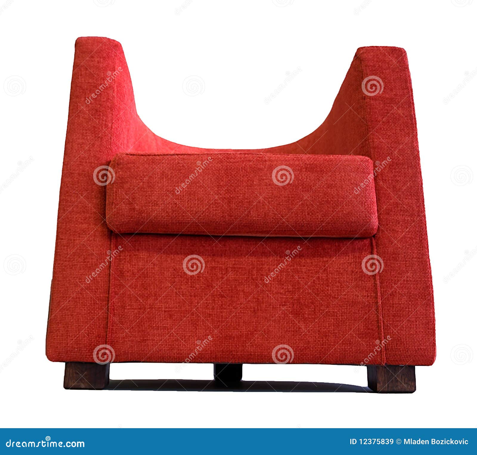 Modern red armchair stock image. Image of furniture, curves - 12375839