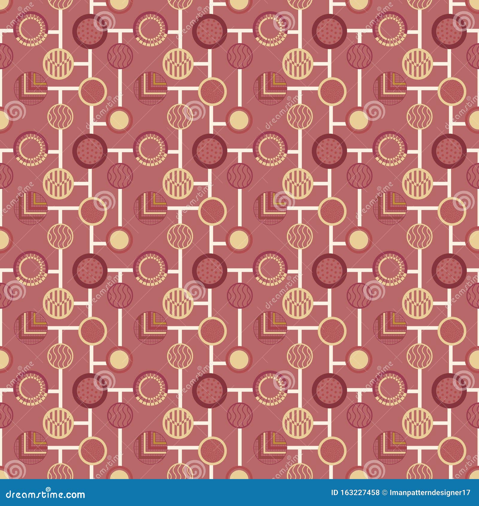 Modern Red and Beige Seamless Circles Pattern Tile Stock Vector ...