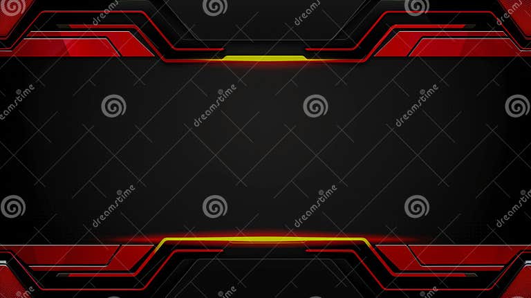 Modern Red and Black Tech Interface with Yellow Accent Lighting Stock ...
