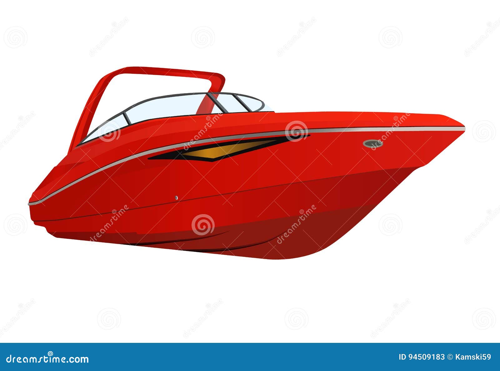 Modern red boat. stock vector. Illustration of ship, boatn - 94509183