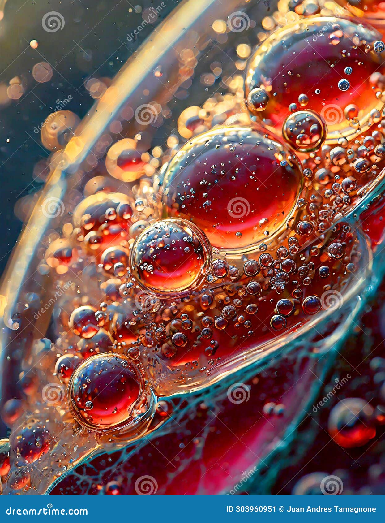 Modern Red Bubbles at a Microscopic Environment Stock Image - Image of ...