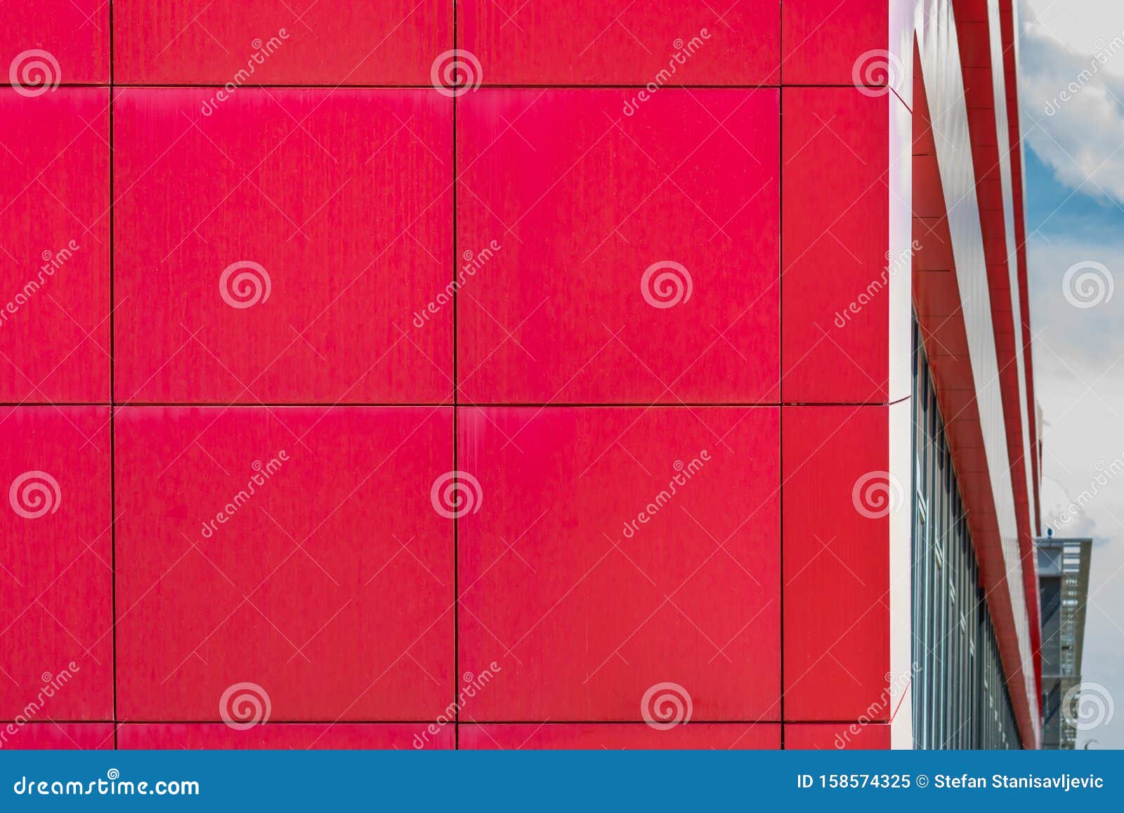 Modern Red Building Background Stock Image - Image of color, abstract ...