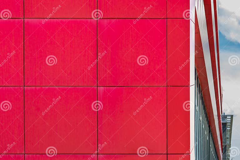 Modern Red Building Background Stock Image - Image of color, abstract ...