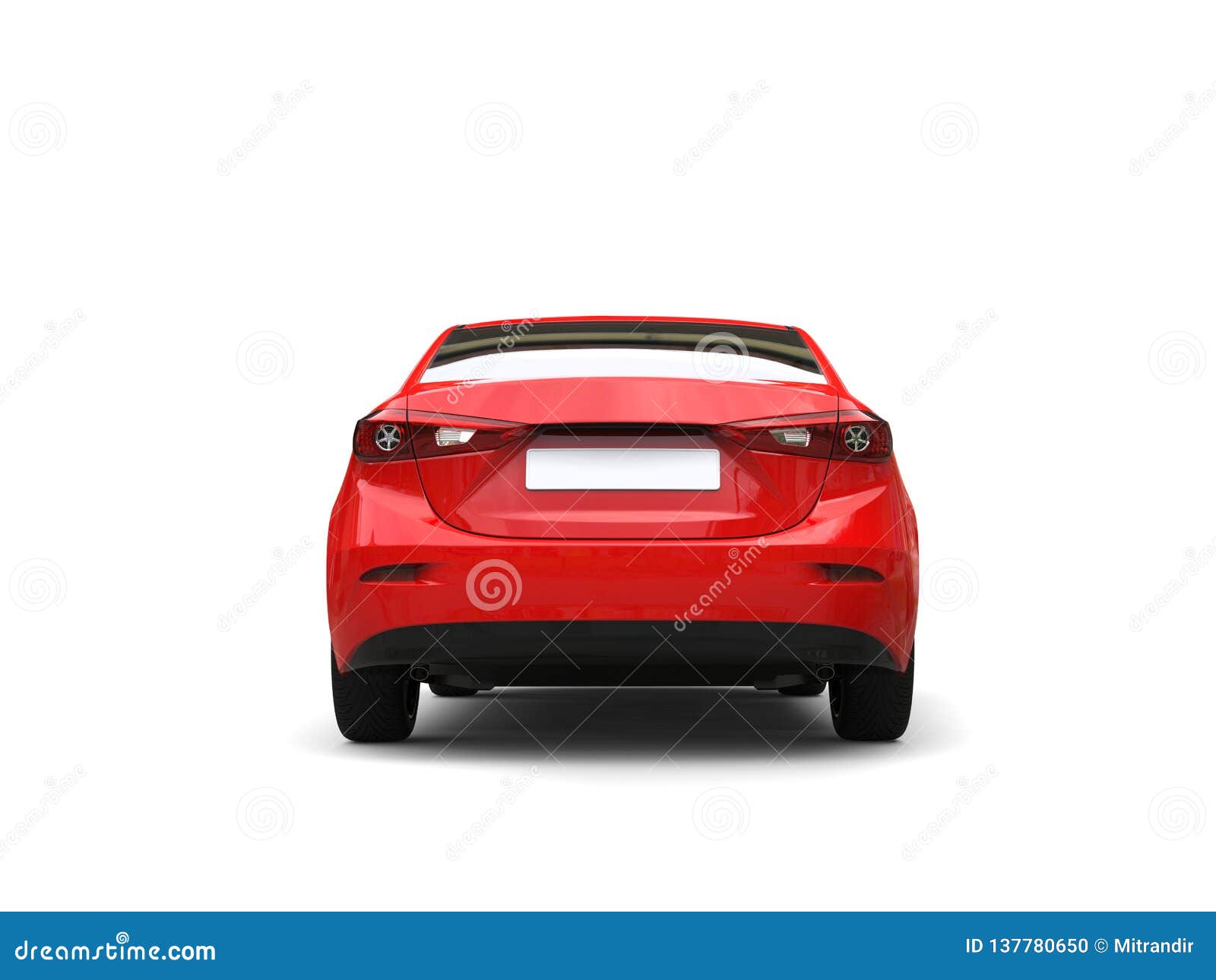 Modern Red Business Car - Back View Stock Illustration - Illustration ...
