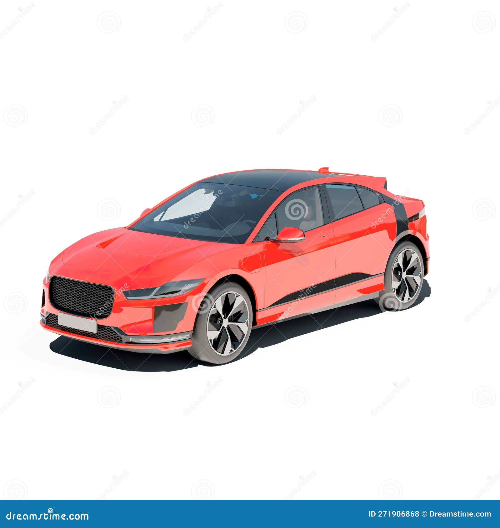 A Modern Red Car, 3d Rendering Stock Illustration - Illustration of ...