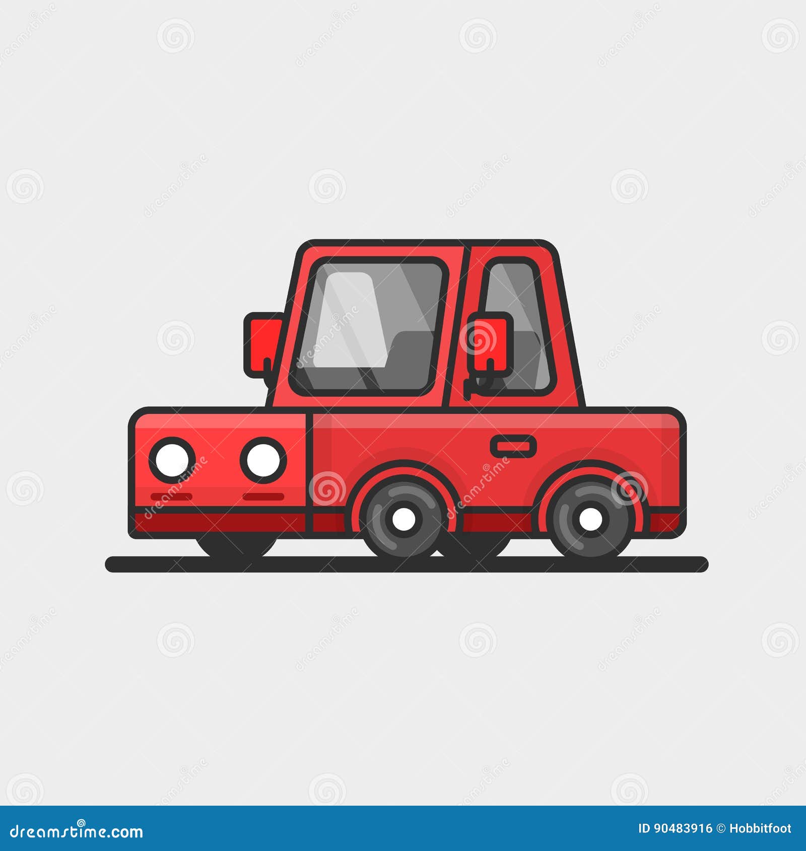 Modern Red Car Icon. Flat Design Stock Vector - Illustration of concept ...