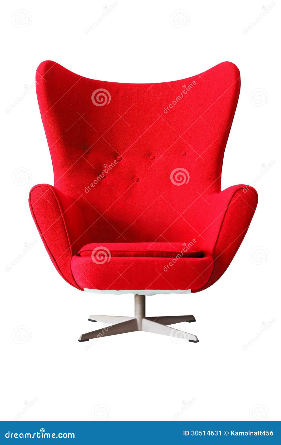Modern Red Classic Armchair Isolated on White Background, Clipping Path ...