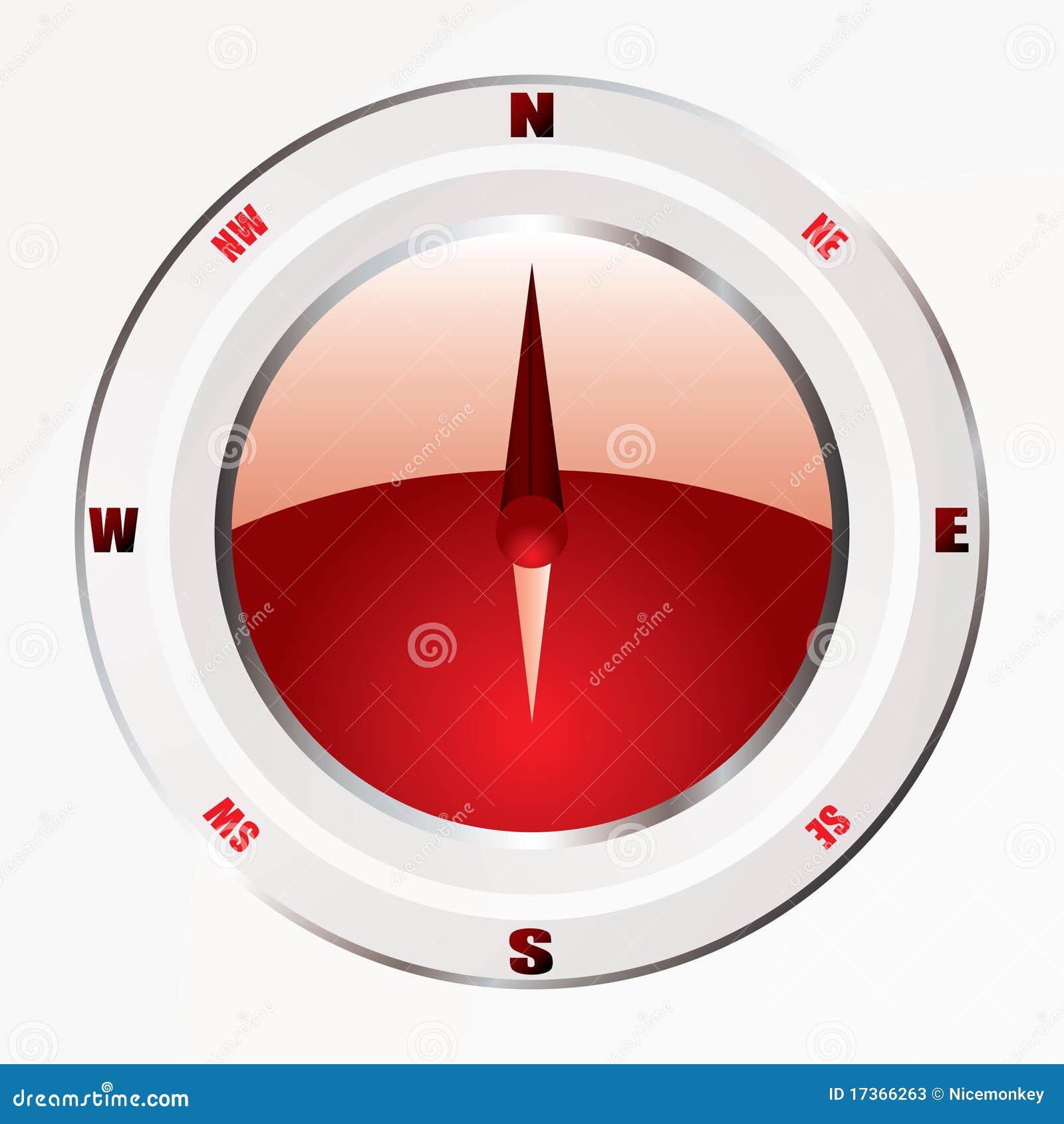 Modern red compass stock vector. Illustration of orientate - 17366263