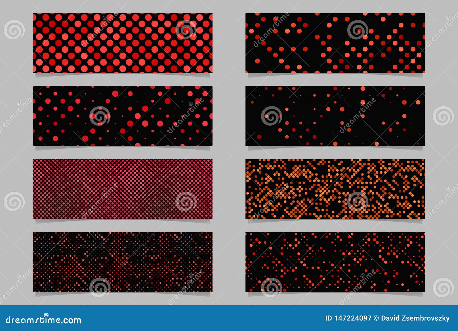 Modern Red Dot Pattern Banner Background Template Set Stock Vector ...