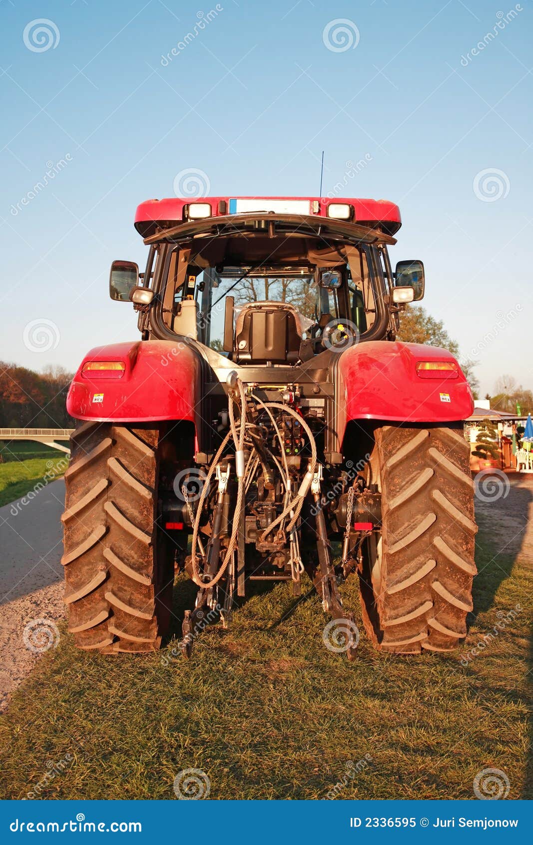 Modern red farm tractor stock image. Image of machine - 2336595