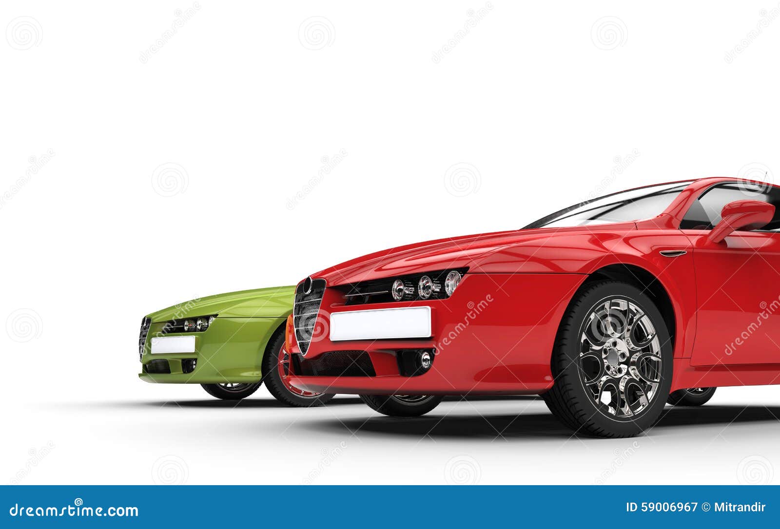 Modern Red and Green Cars stock illustration. Illustration of contrast ...