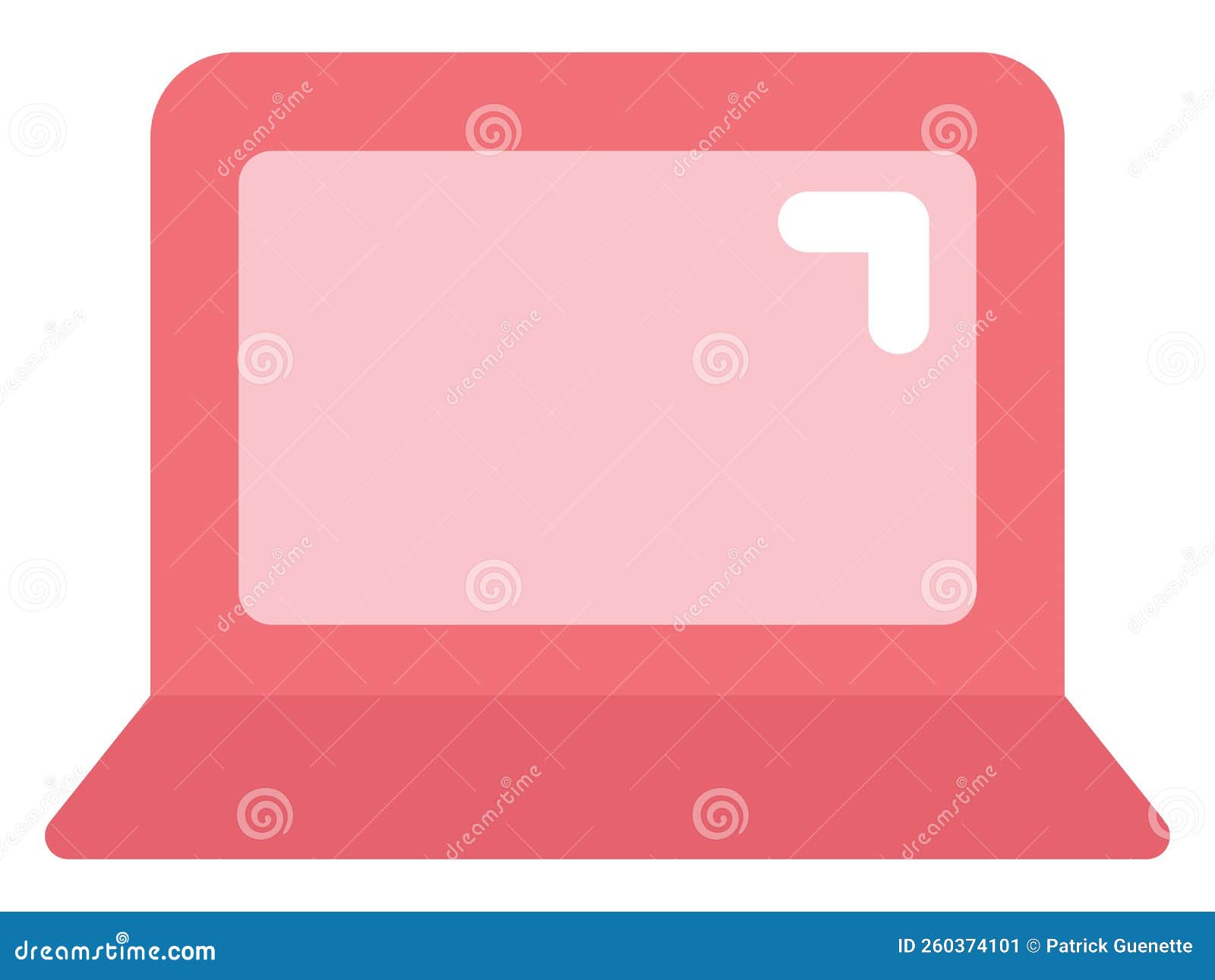 Modern red laptop, icon stock vector. Illustration of graphic - 260374101