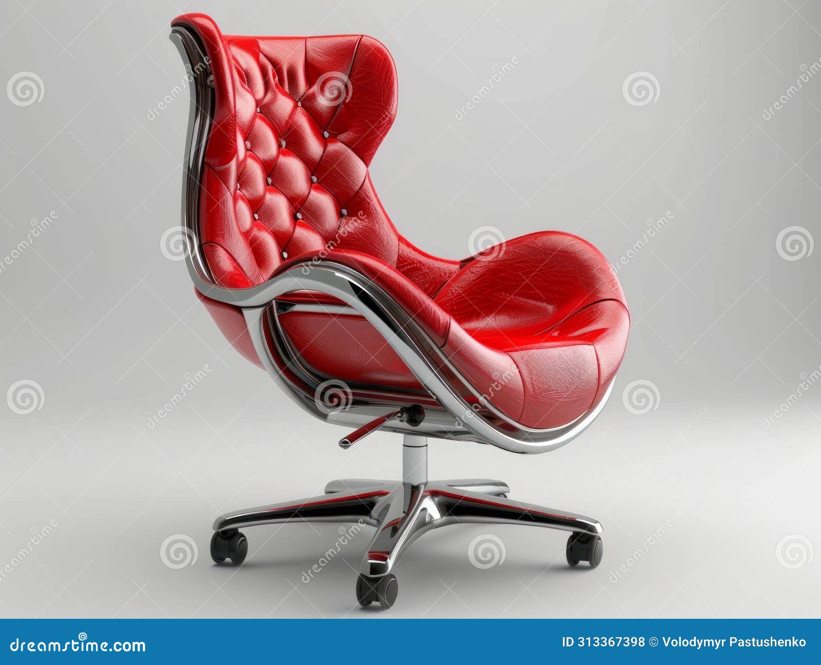 A Modern Red Leather Office Chair Stock Photo - Image of furniture ...