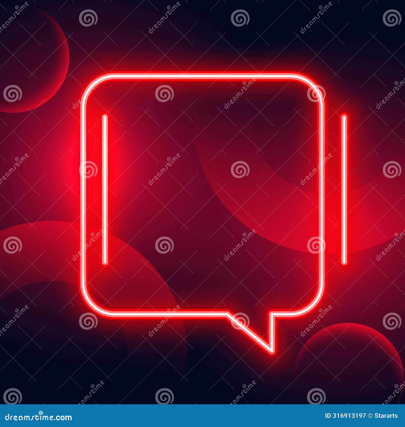 Modern Red Neon Chat Box with Blank Space Stock Vector - Illustration ...