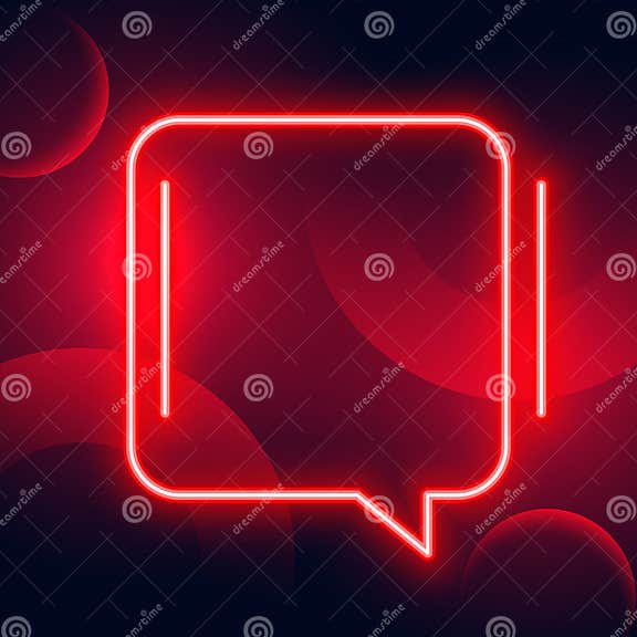 Modern Red Neon Chat Box with Blank Space Stock Vector - Illustration ...