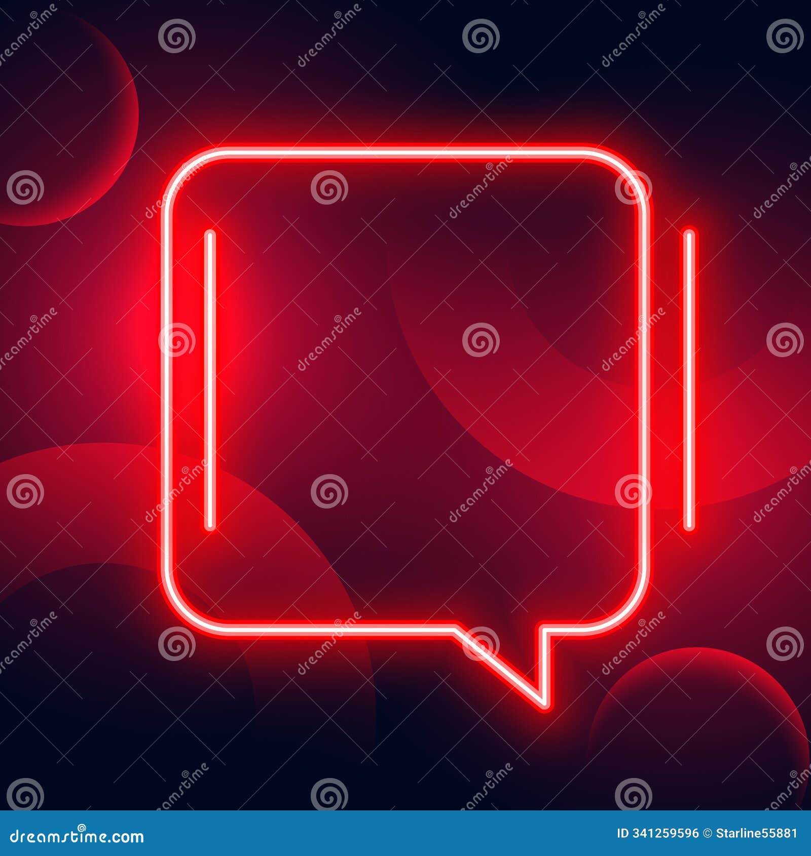Modern Red Neon Chat Box with Blank Space Stock Vector - Illustration ...