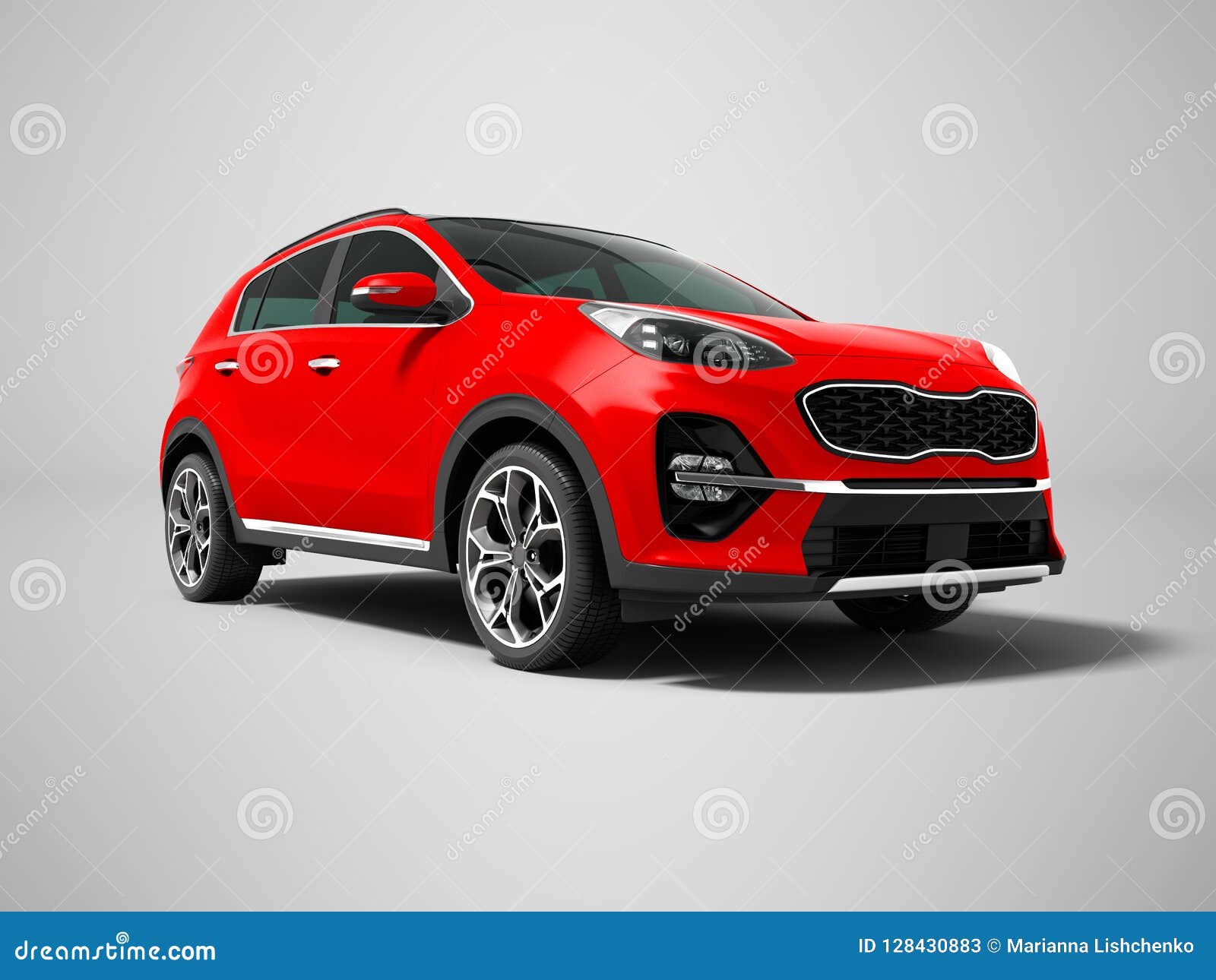 Modern Red Crossover, CUV Car Or Automobile Isolated On White ...
