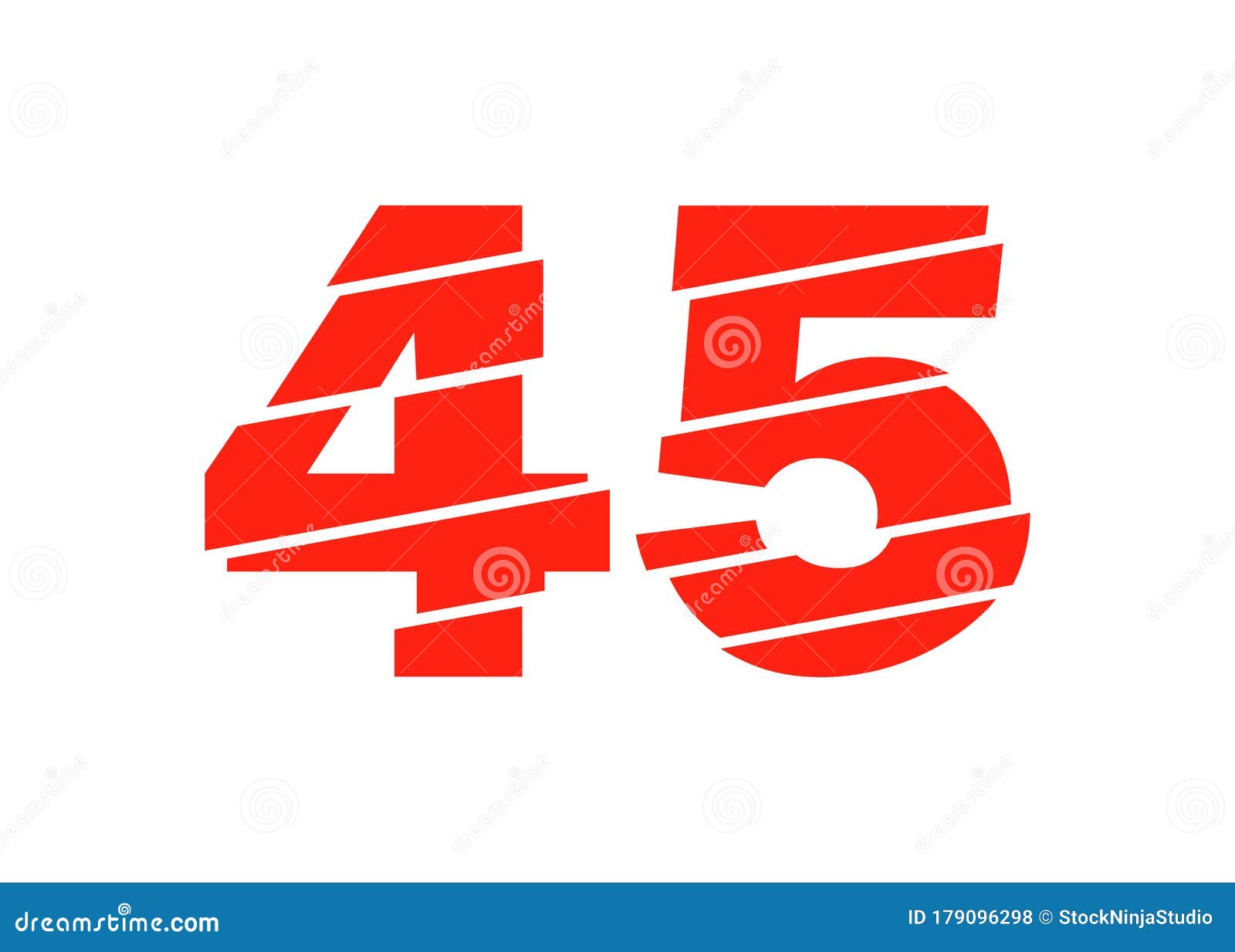 Modern Red 45 Number Design Vector Illustration. Numeral Vector Trendy ... Modern Red 45 Number Design Vector Illustration. Numeral Vector Trendy ...
