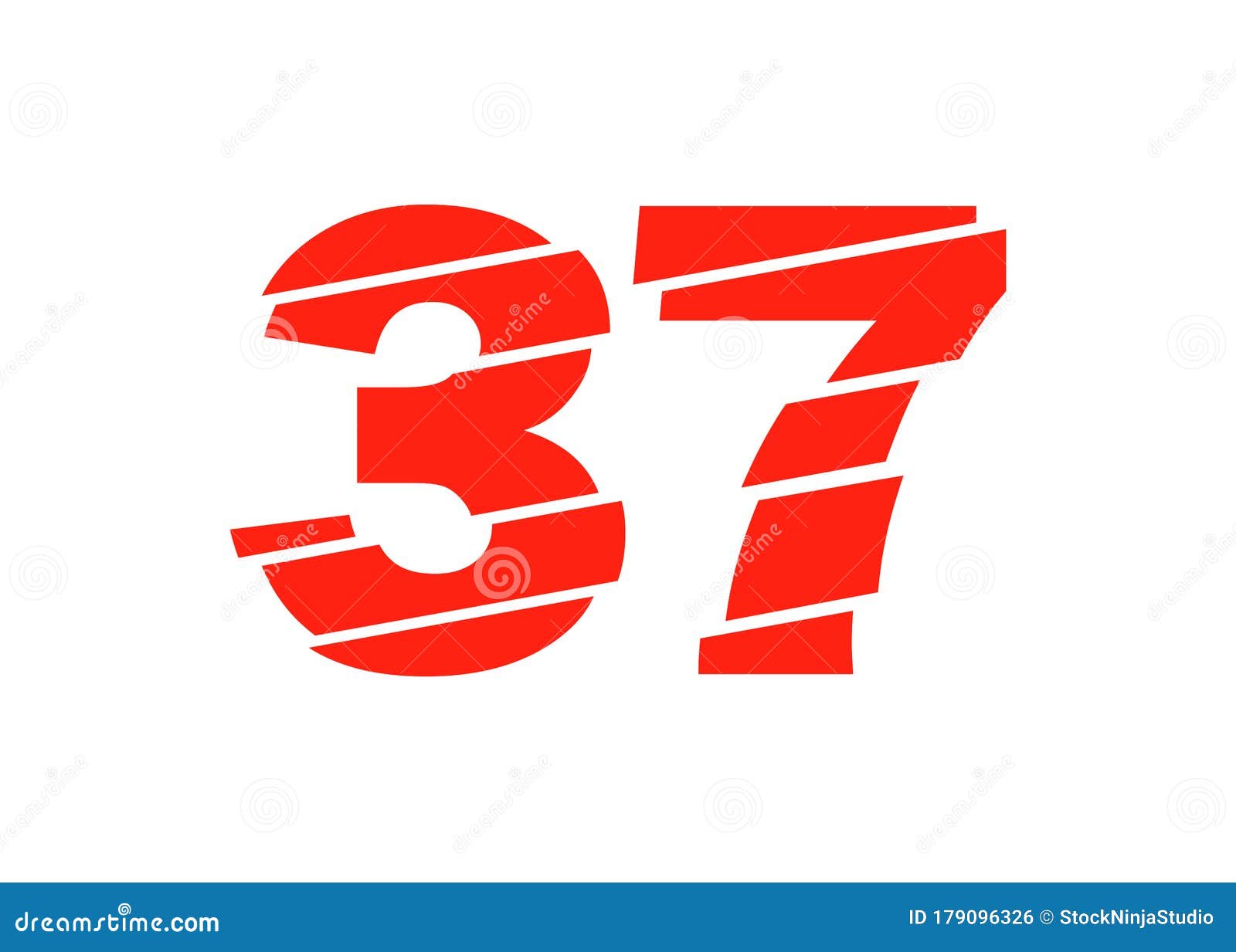 Modern Red 37 Number Design Vector Illustration. Numeral Vector Trendy ... Modern Red 37 Number Design Vector Illustration. Numeral Vector Trendy ...