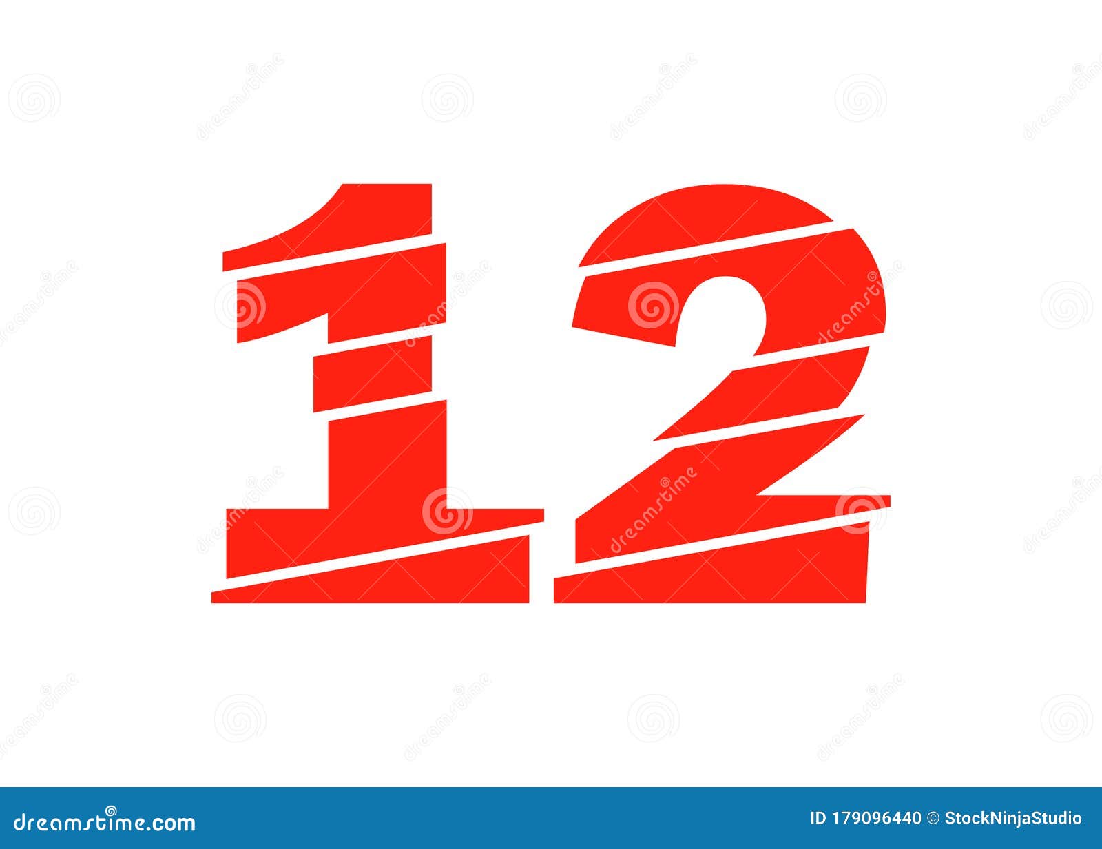 Modern Red 12 Number Design Vector Illustration. Numeral Vector Trendy ... Modern Red 12 Number Design Vector Illustration. Numeral Vector Trendy ...