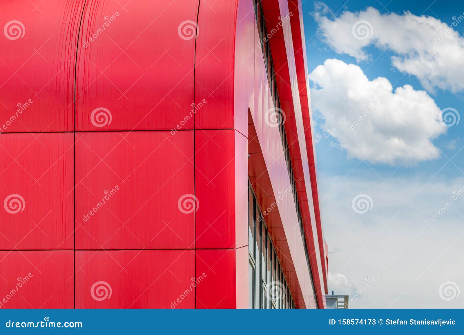 Modern Red Building Background Stock Image - Image of belgrade, facade ...
