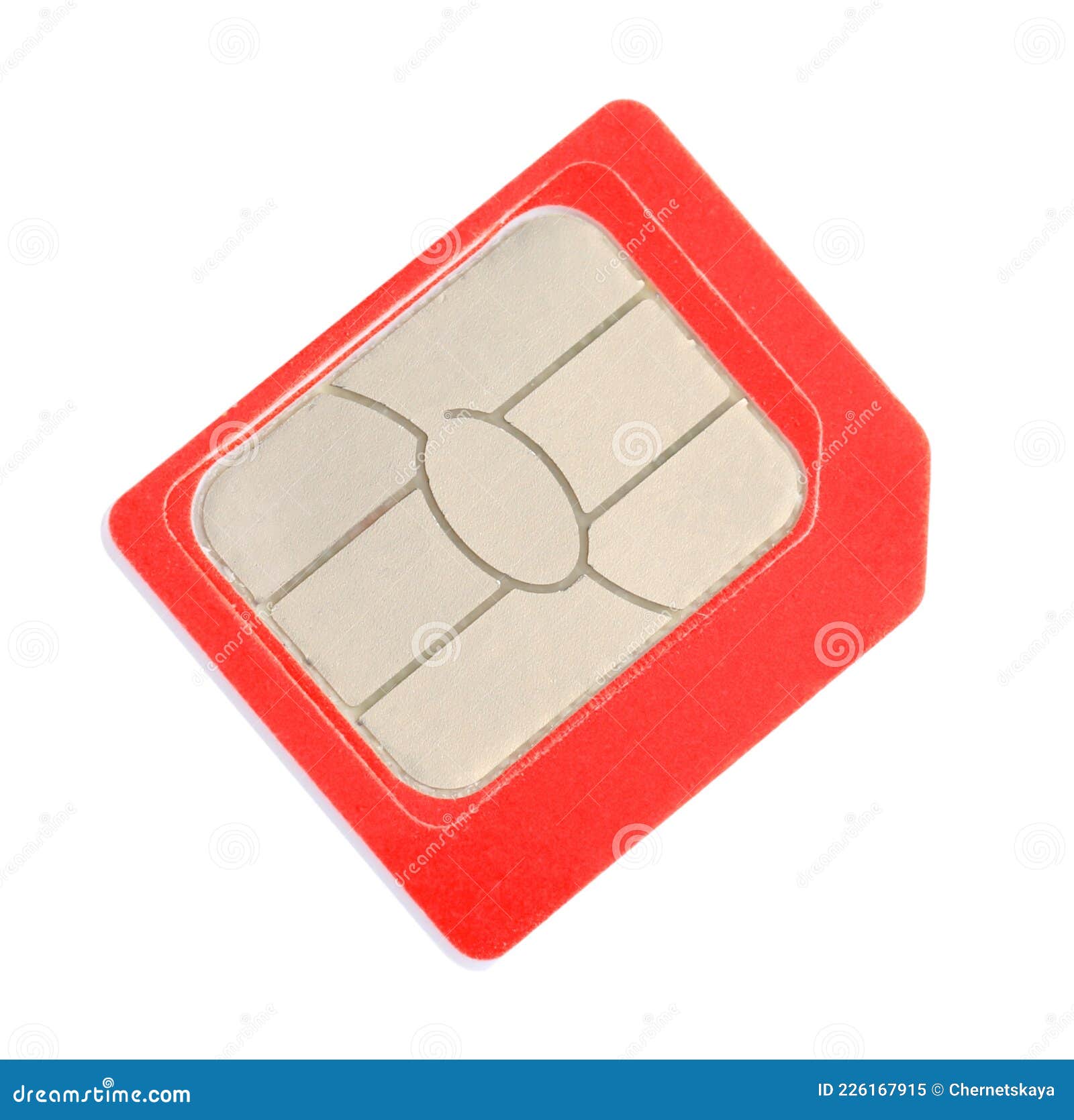 Modern Red SIM Card Isolated on White Stock Image - Image of ...