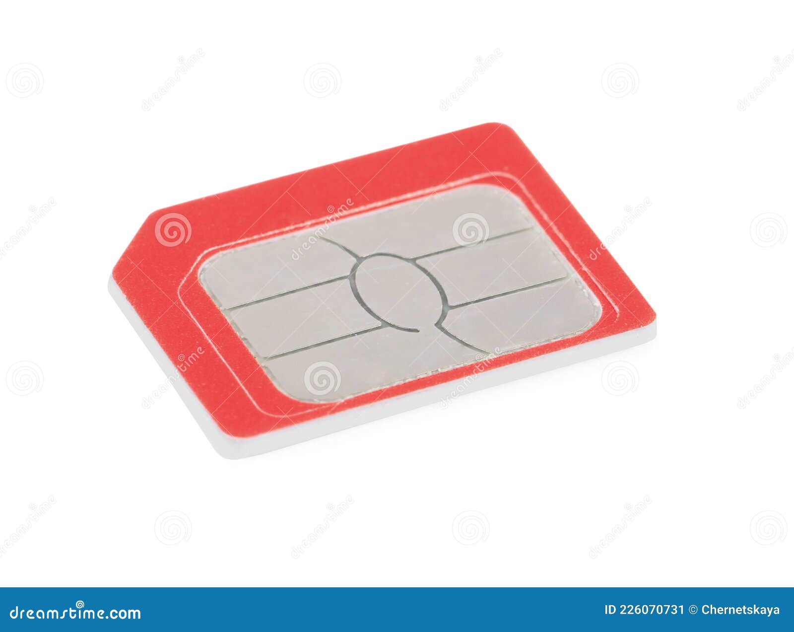 Modern Red SIM Card Isolated on White Stock Image - Image of object ...
