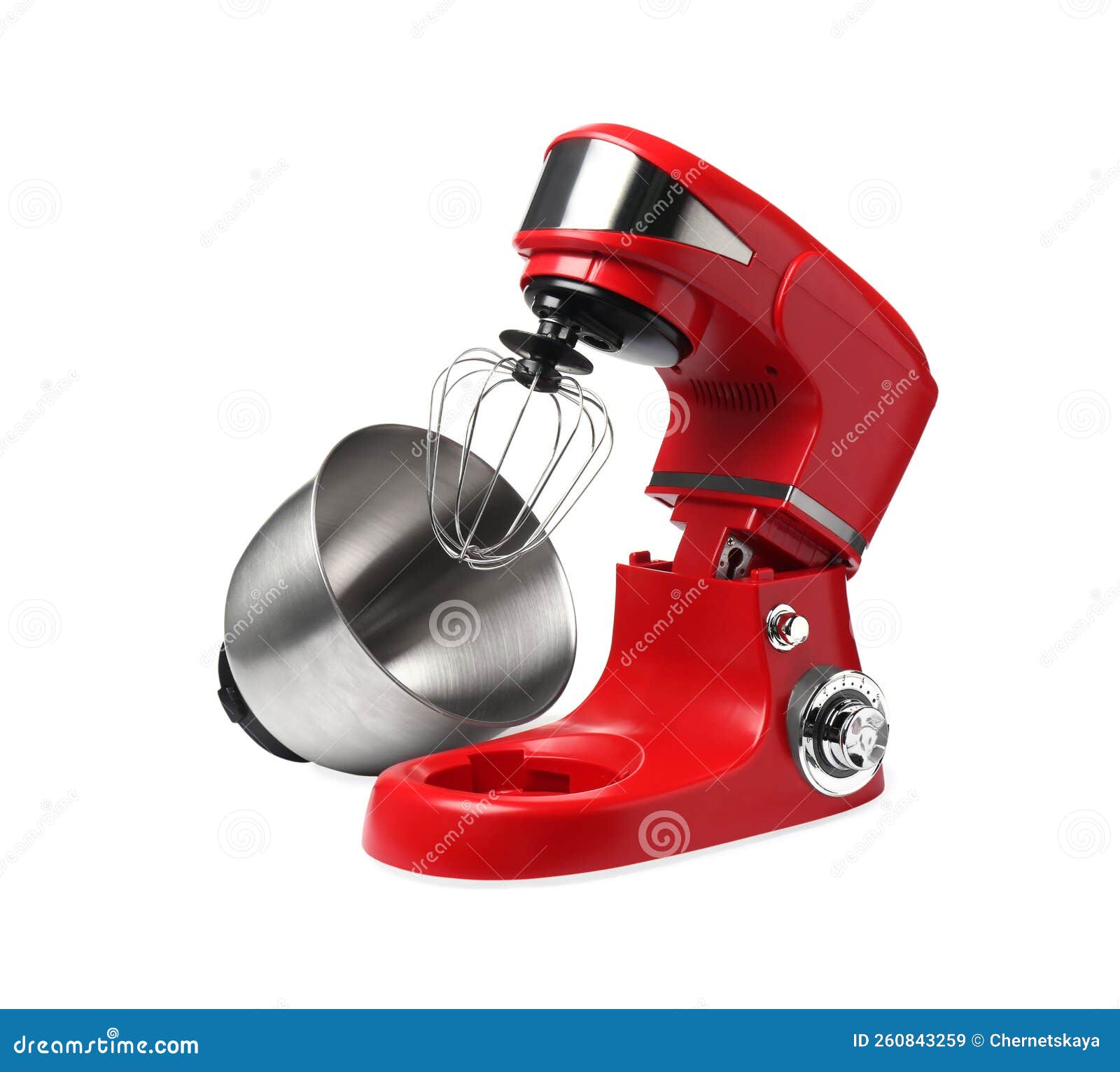 Modern Red Stand Mixer Isolated on White Stock Image - Image of device ...