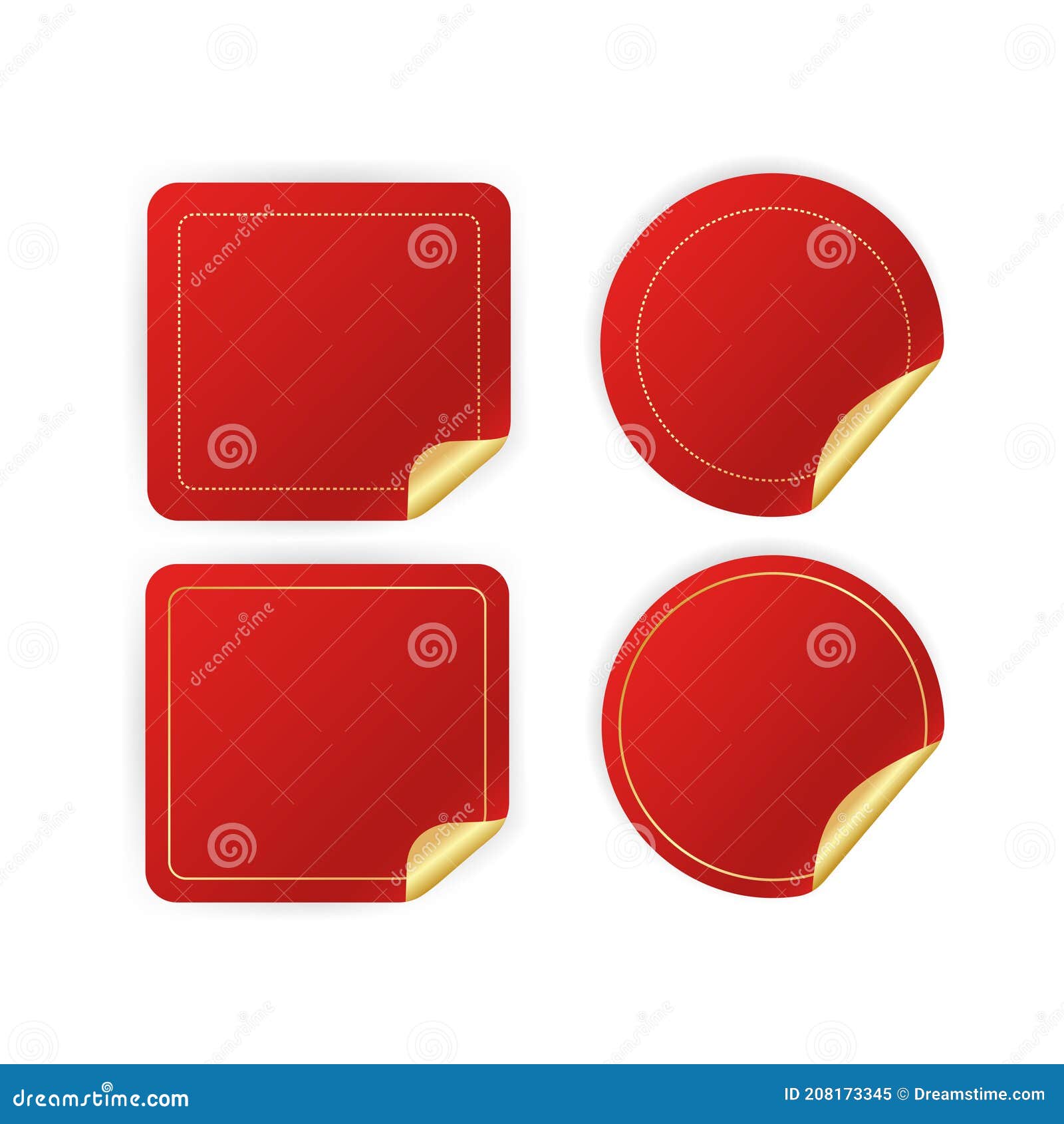 Modern Red Stickers Set Great Design for Any Purposes. Vector ...
