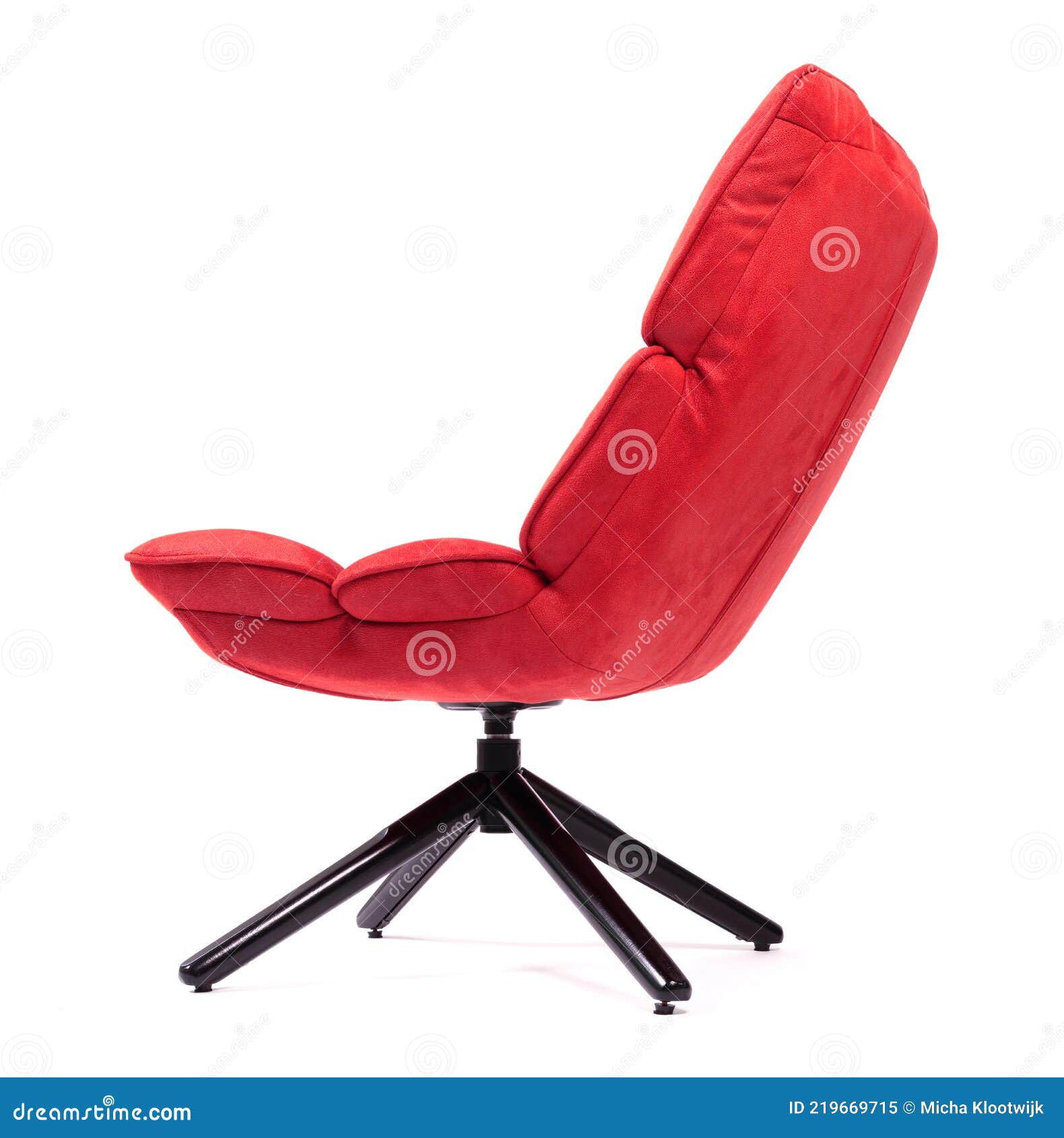 Modern Red Suede Lounge Chair Isolated Stock Image - Image of living ...