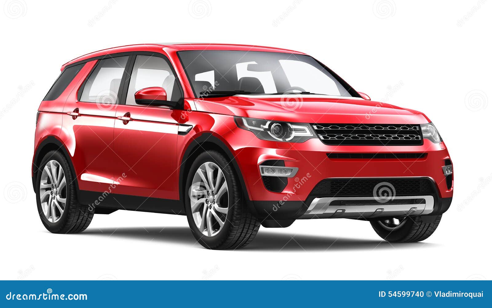 Modern red SUV stock illustration. Illustration of urban - 54599740