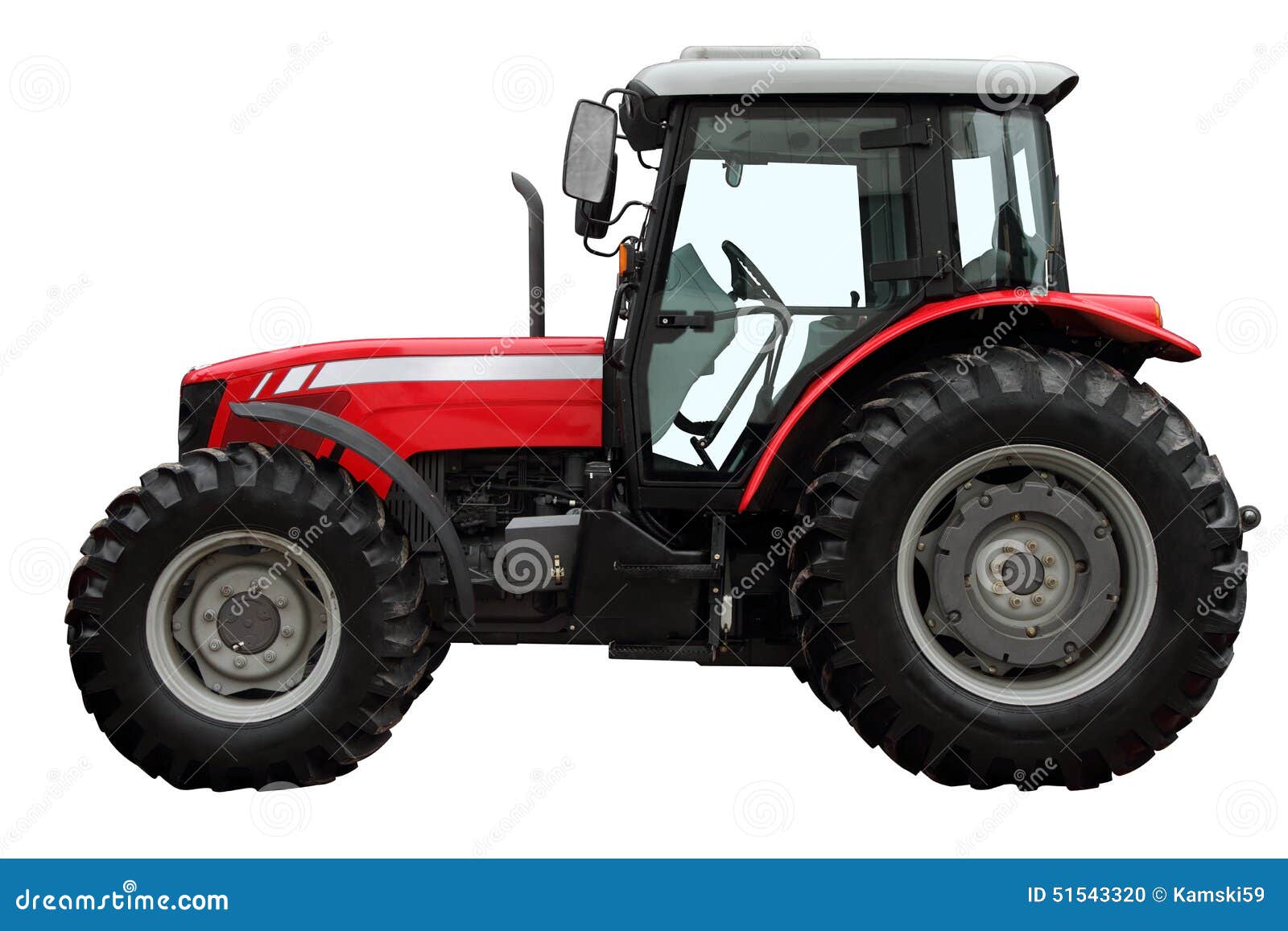 The modern red tractor stock photo. Image of techniques - 51543320