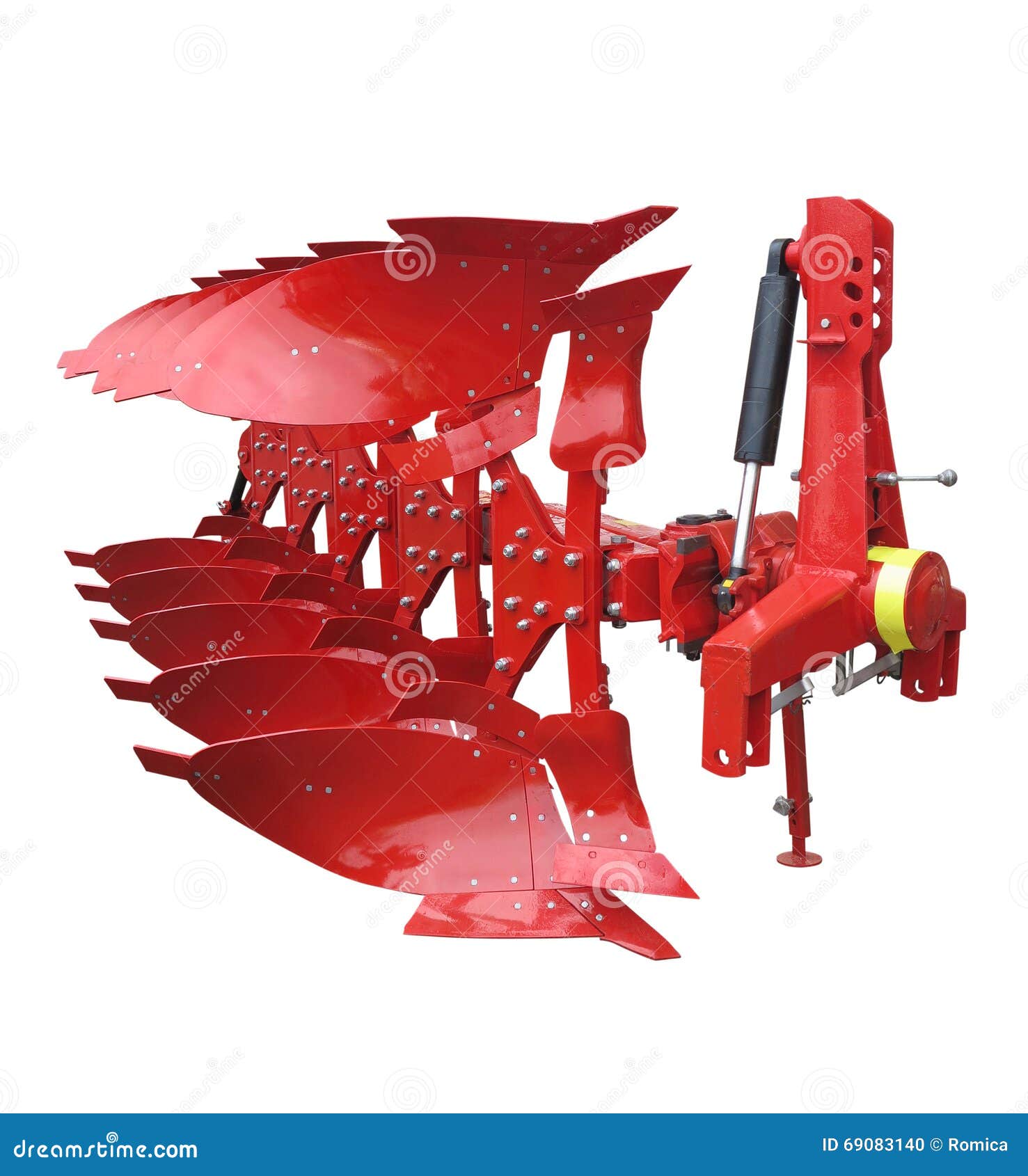 Modern Red Tractor Plow Row Abstract Isolated Over White Stock Photo ...