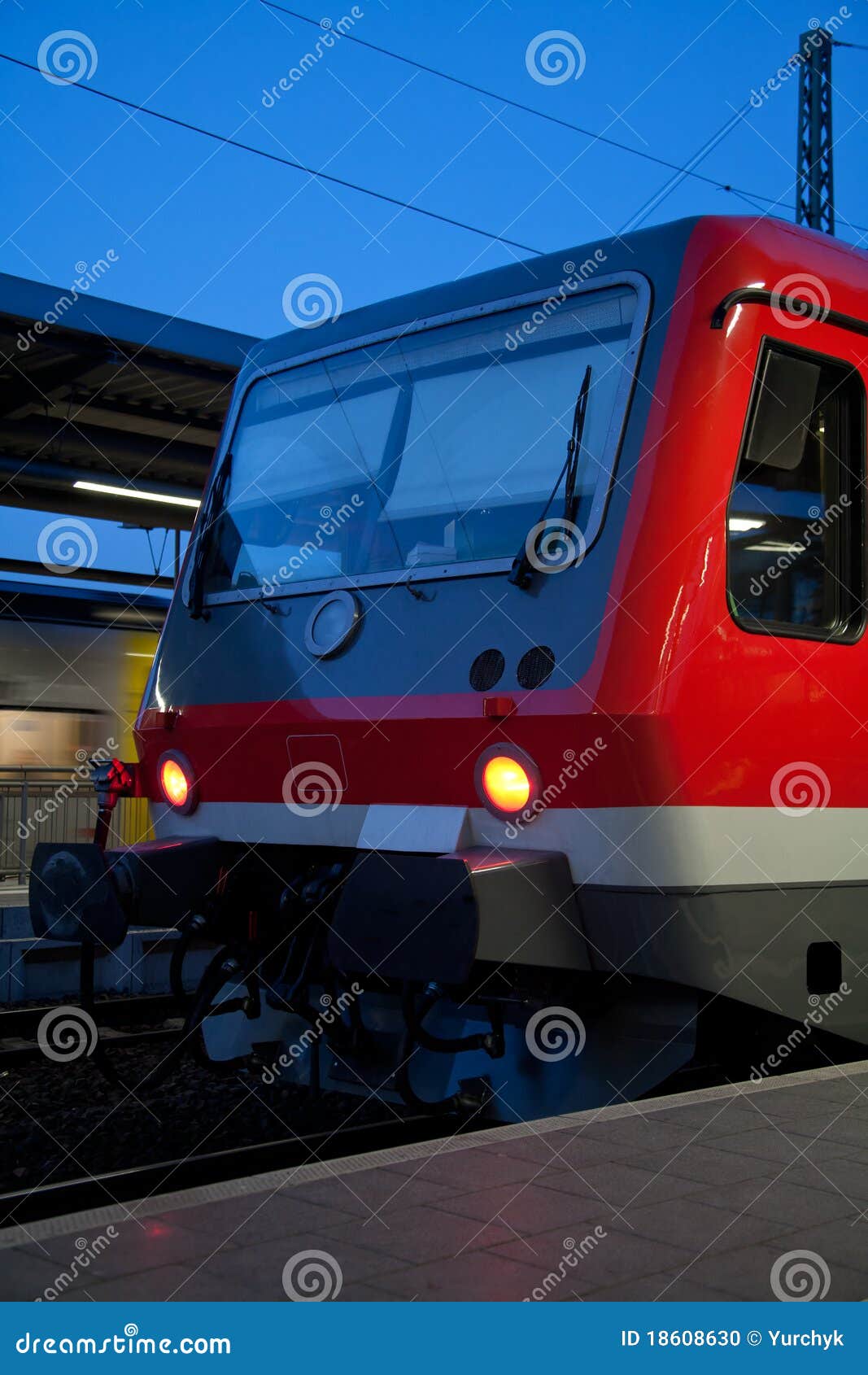 Modern red train stock photo. Image of passenger, express - 18608630