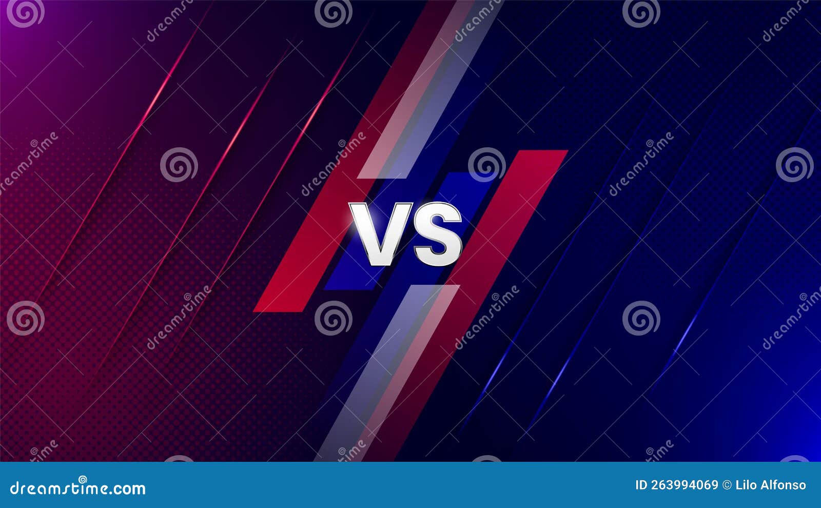 Modern Red Versus Blue Background with Rays Effects Stock Vector ...